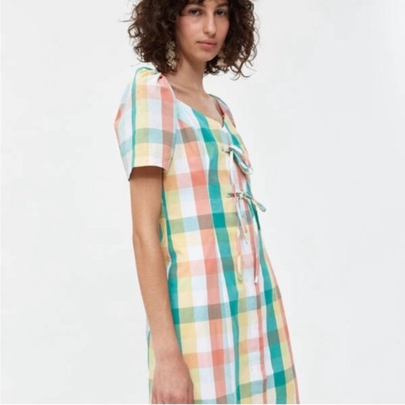 English Factory | Dresses | Farrow Helen Pastel Tie Front Mini Dress ...